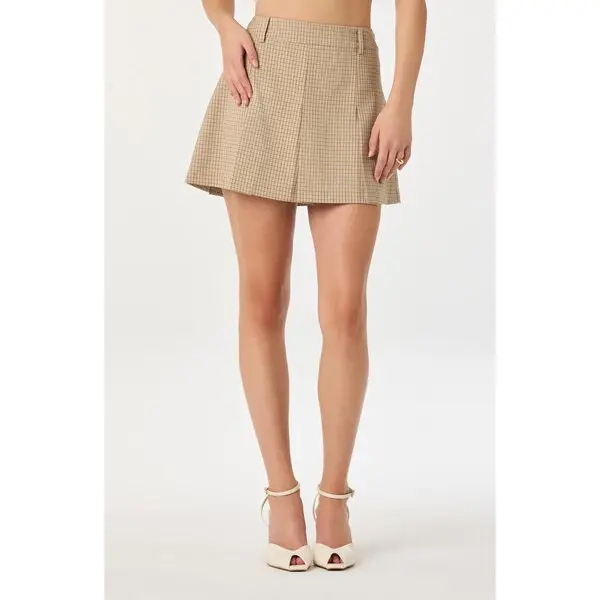 Astr The Label Pleat Plaid Mini Skirt
