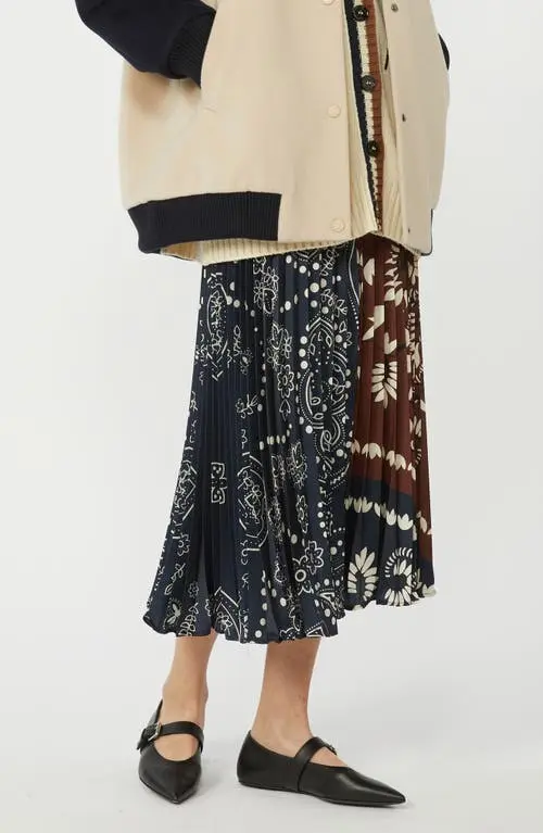 Max Mara Milord Mix Print Midi Skirt - Tobacco