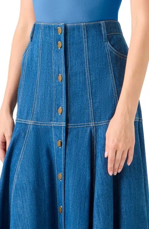 Akris Stretch Denim Tiered Skirt