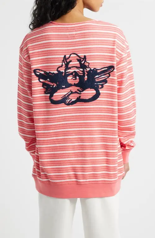 BOYS LIE Striped Cotton Blend Crewneck Top