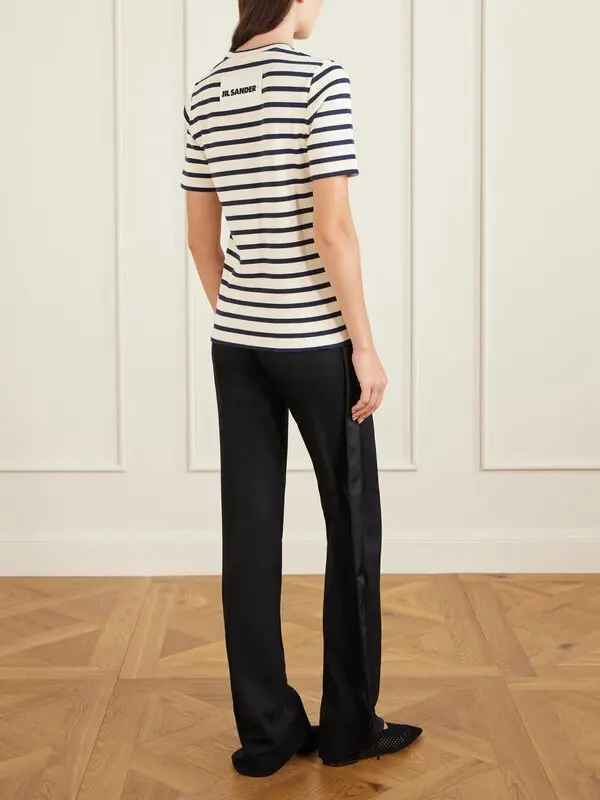 JIL SANDER Striped Cotton T-shirt