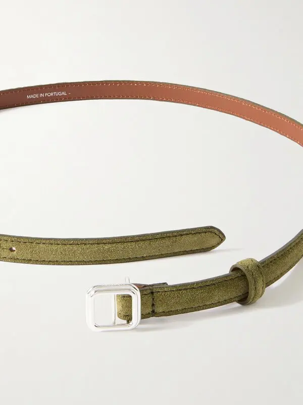 Lié Studio The Georgia Slim Suede Belt - Green