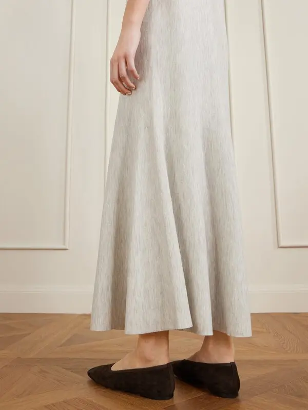 Khaite Margo Merino Wool Maxi Dress - Gray