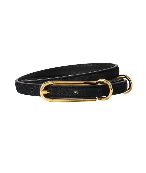 LIFFNER Three Keeper Croc-effect Leather Belt - Black