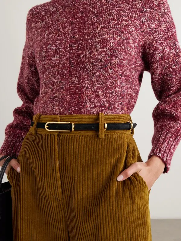 LIFFNER Three Keeper Croc-effect Leather Belt