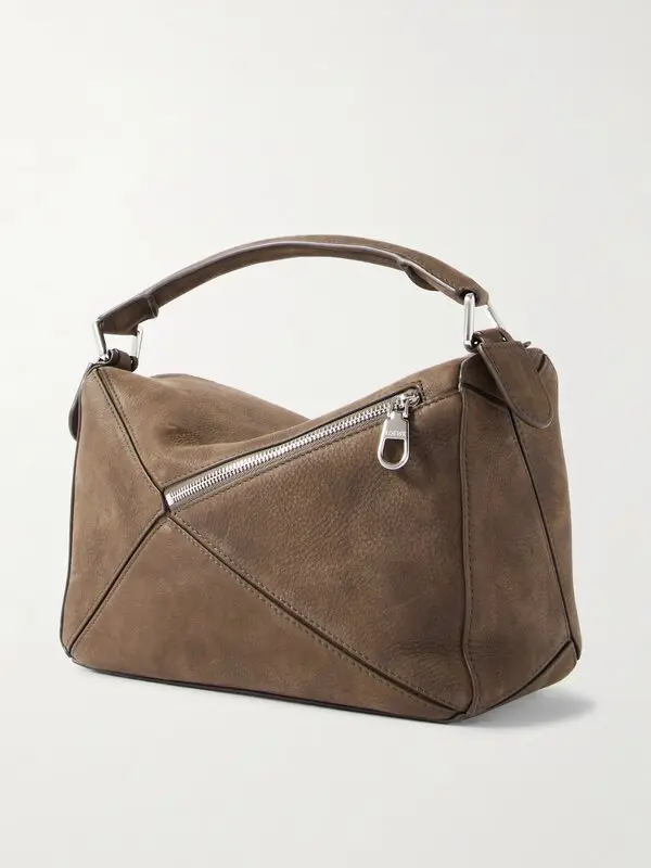 Loewe Puzzle Small Textured-nubuck Shoulder Bag