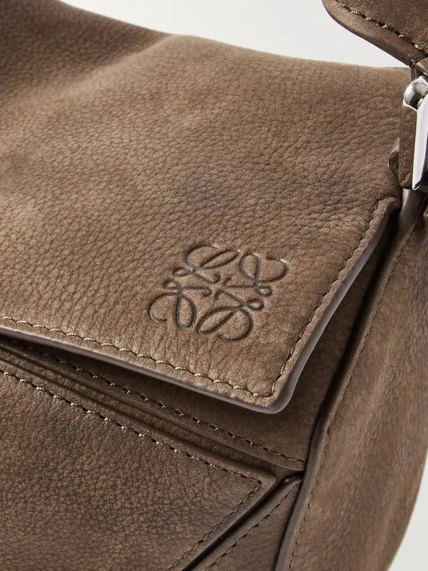 Loewe Puzzle Small Textured-nubuck Shoulder Bag