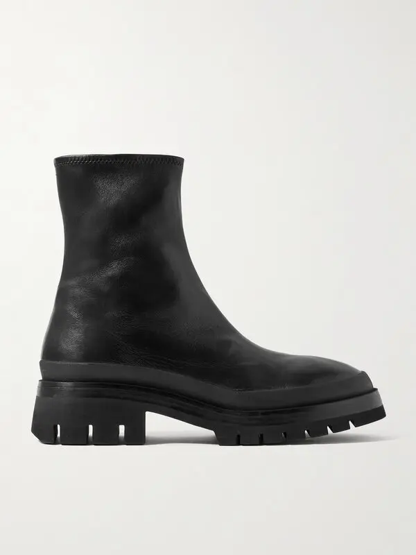 Khaite Fallon Leather Ankle Boots