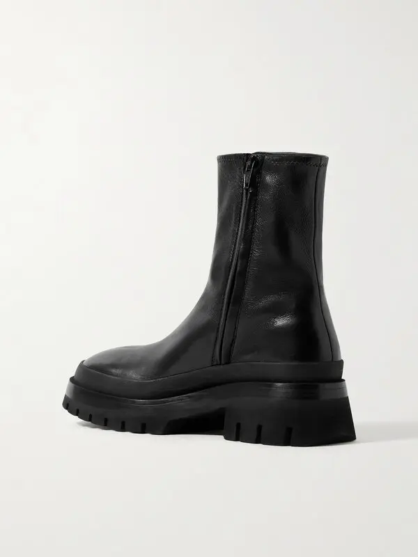 Khaite Fallon Leather Ankle Boots