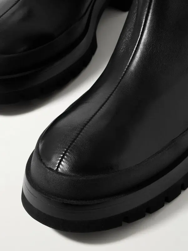 Khaite Fallon Leather Ankle Boots