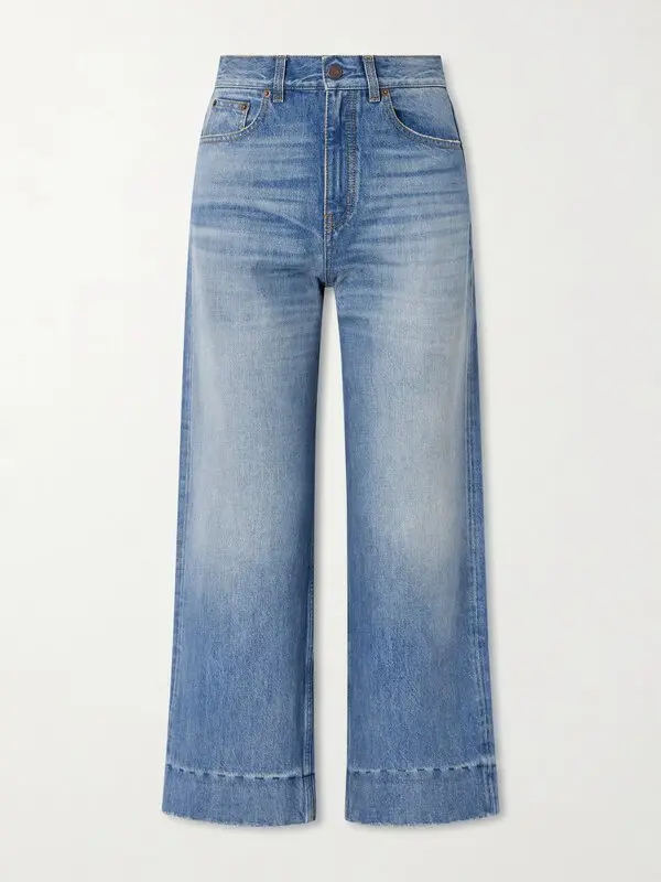 Chloé Organic Cropped Straight-leg Jeans - Blue