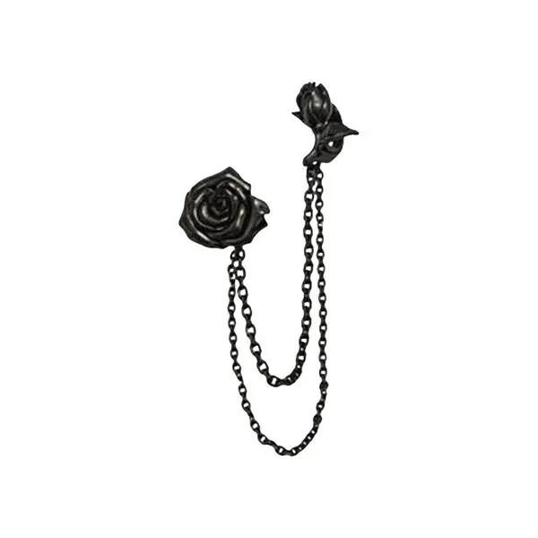 PECORA Rose Chain Brooch - Black