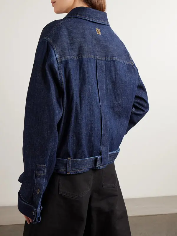 Loewe Belted Asymmetric Draped Denim Shirt - Blue