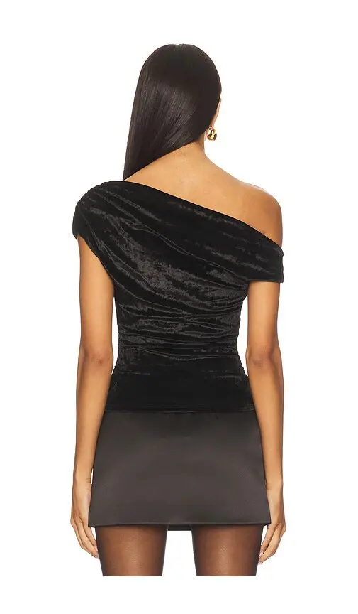Superdown Asymmetrical Velvet Top