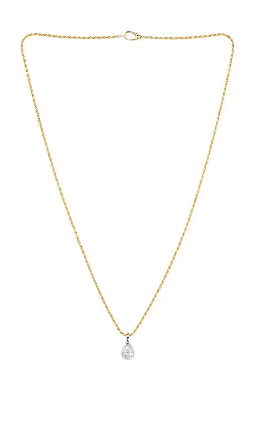 Shashi Pear Diamond Chain Necklace - Metallic Gold