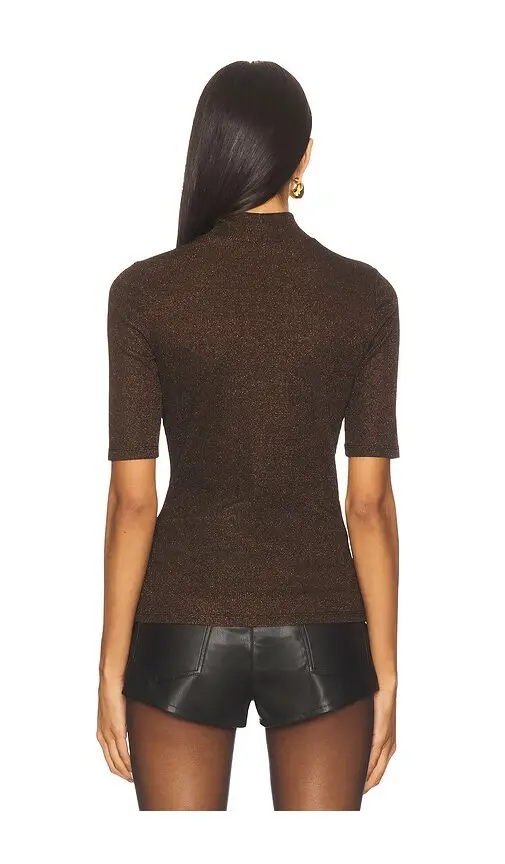 FRAME Lurex Crew Tee - Brown