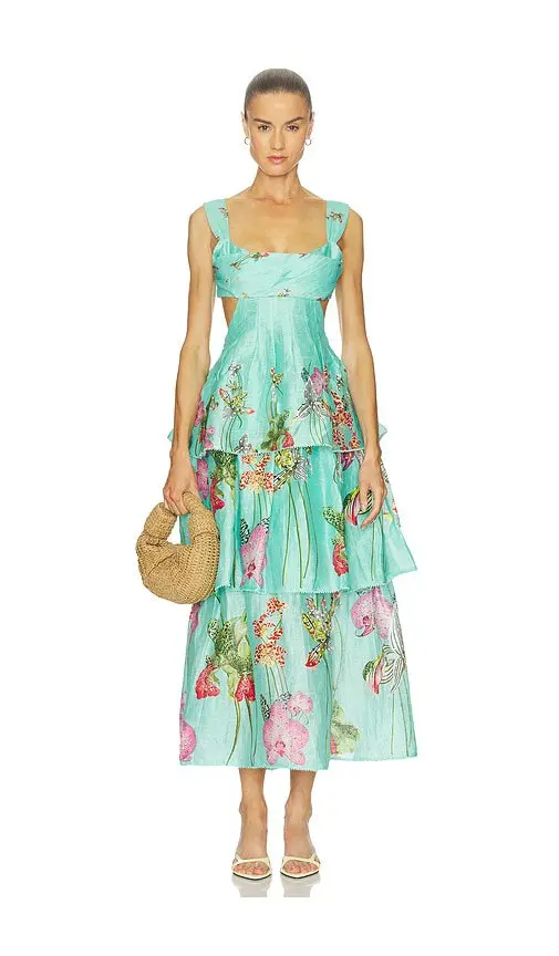 LA FUORI Botanical Oasis Dress - Teal