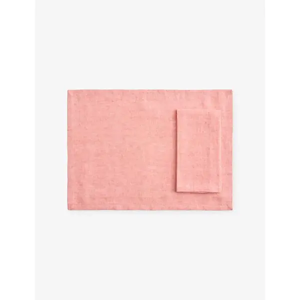 HAY Tavolo Cotton And Linen Napkins Set Of Four - Soft Coral