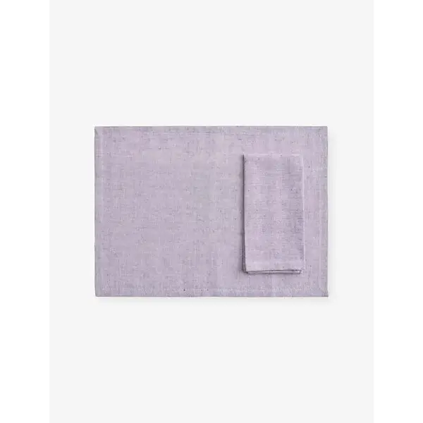 HAY Tavolo Cotton And Linen Napkins Set Of Four - Soft Purple