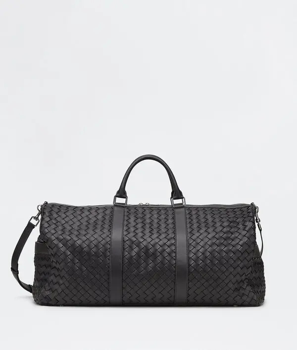 BOTTEGA  VENETA Large Intrecciato Leather Duffle - Black