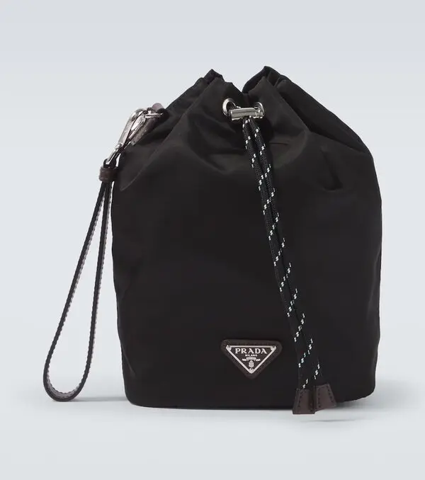 Prada Speedrock Re-nylon Leather-trimmed Pouch