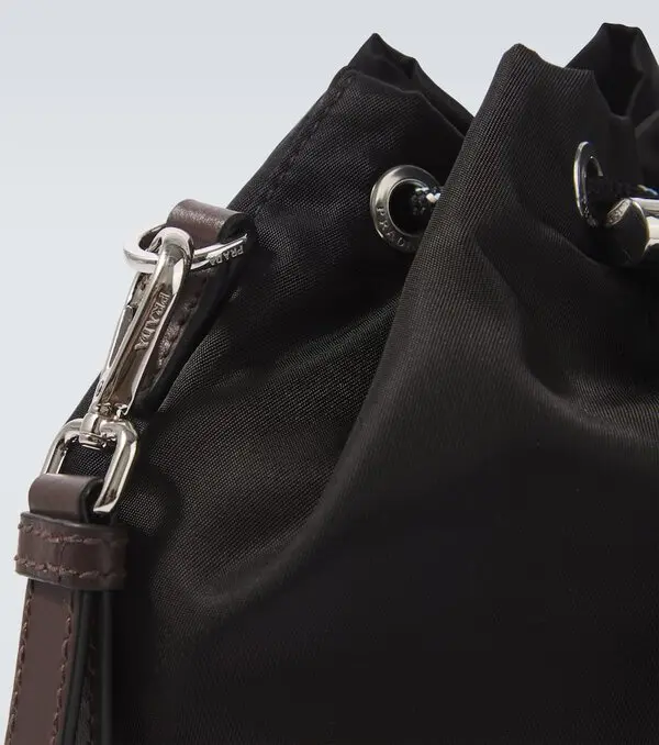 Prada Speedrock Re-nylon Leather-trimmed Pouch