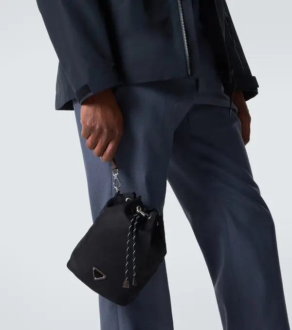 Prada Speedrock Re-nylon Leather-trimmed Pouch