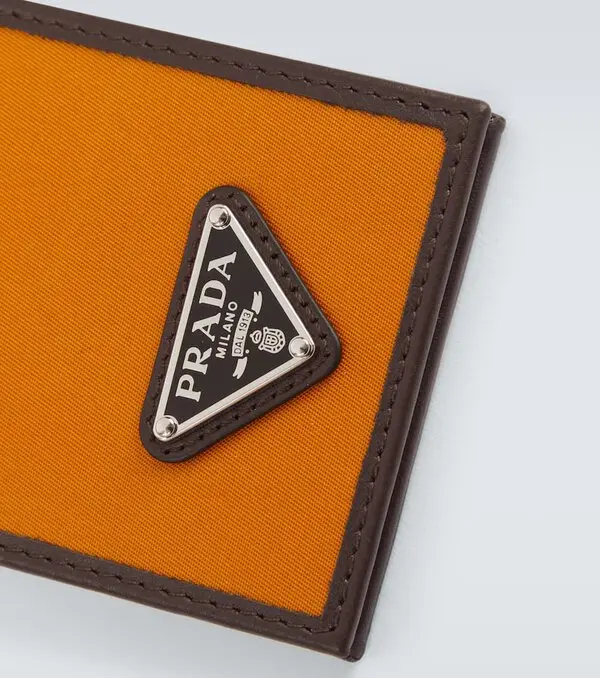 Prada Speedrock Re-nylon Card Case With Strap - Orange