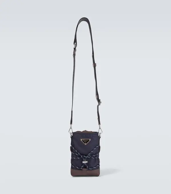 Prada Speedrock Re-nylon Phone Pouch - Brown