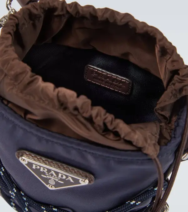 Prada Speedrock Re-nylon Phone Pouch - Brown