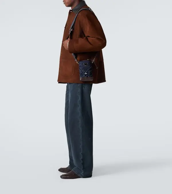 Prada Speedrock Re-nylon Phone Pouch - Brown