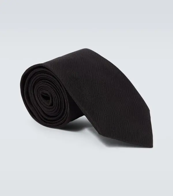 Prada Silk Satin Neck Tie - Black