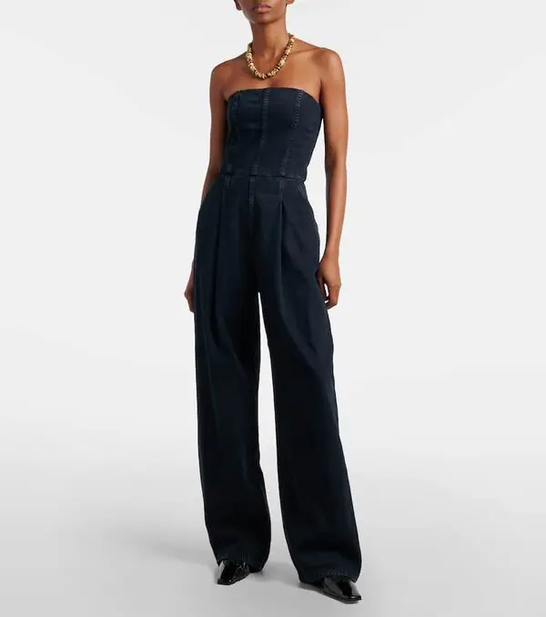 AGOLDE Agyness Denim Bustier Jumpsuit - Blue