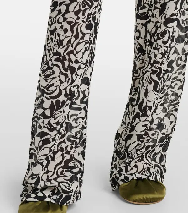 Dries Van Noten Printed Straight Pants - Black