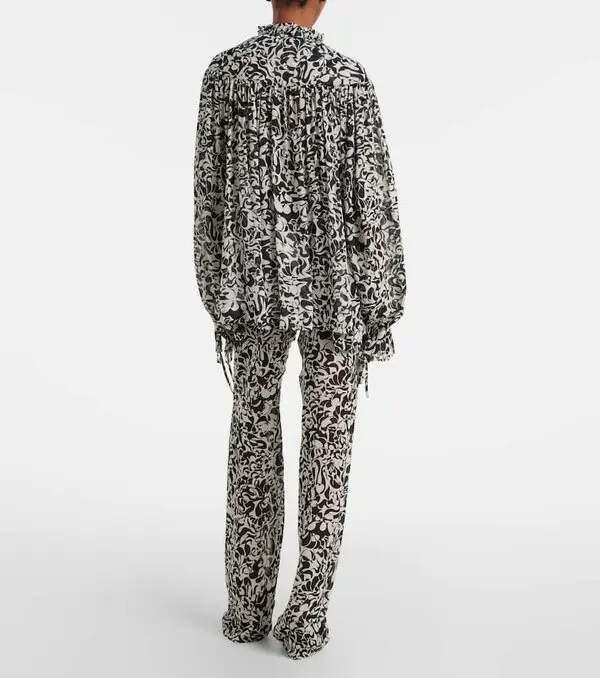 Dries Van Noten Printed Straight Pants - Black
