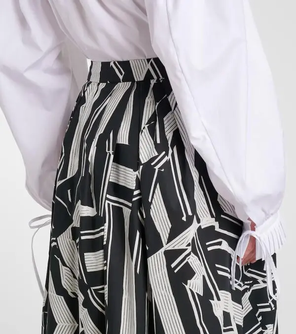 Dries Van Noten Printed Cotton Midi Skirt
