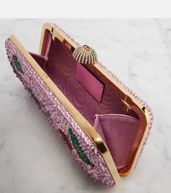Valentino Garavani Carry Secrets Cherryfic Embellished Clutch