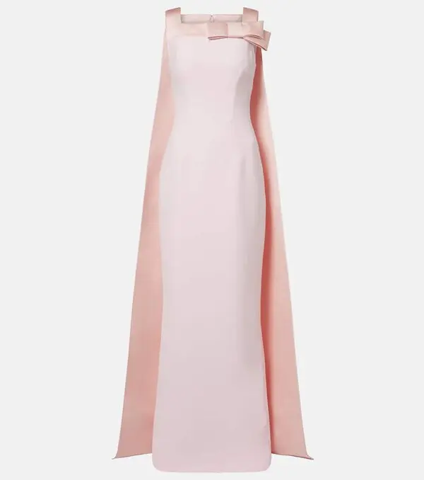Safiyaa Harley Caped Crepe Gown