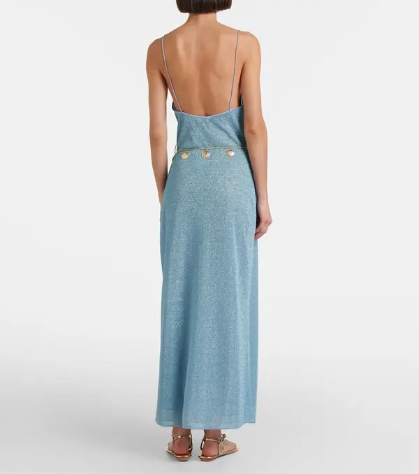 Oseree Lumiere Belted Maxi Dress