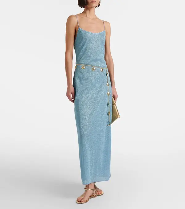 Oseree Lumiere Belted Maxi Dress