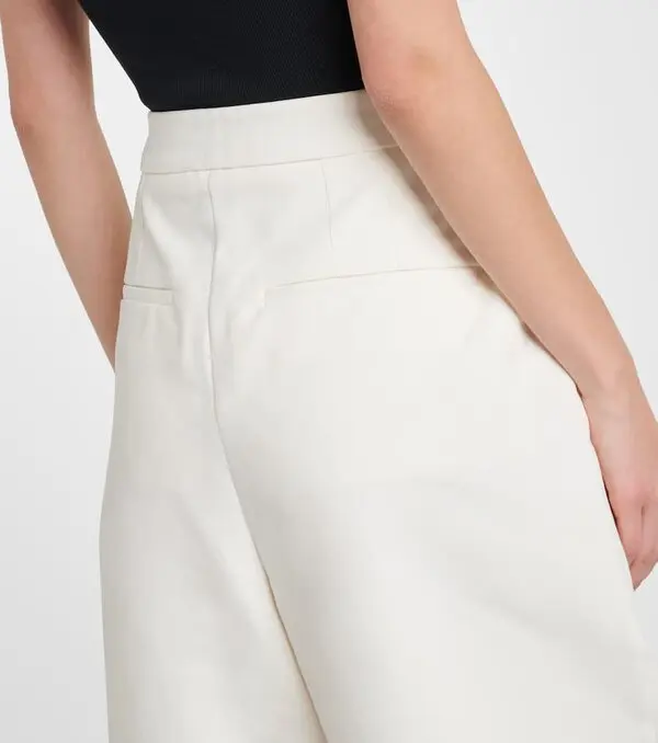 RÓHE High-rise Barrel-leg Cotton Pants - White