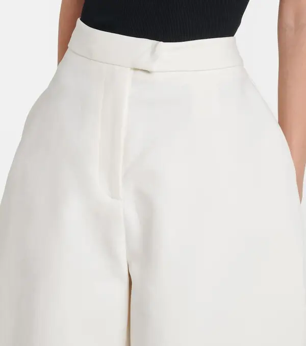 RÓHE High-rise Barrel-leg Cotton Pants - White