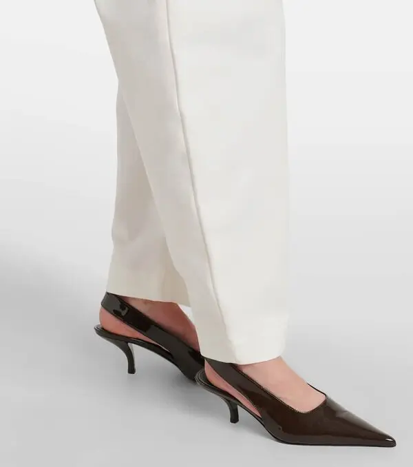 RÓHE High-rise Barrel-leg Cotton Pants - White