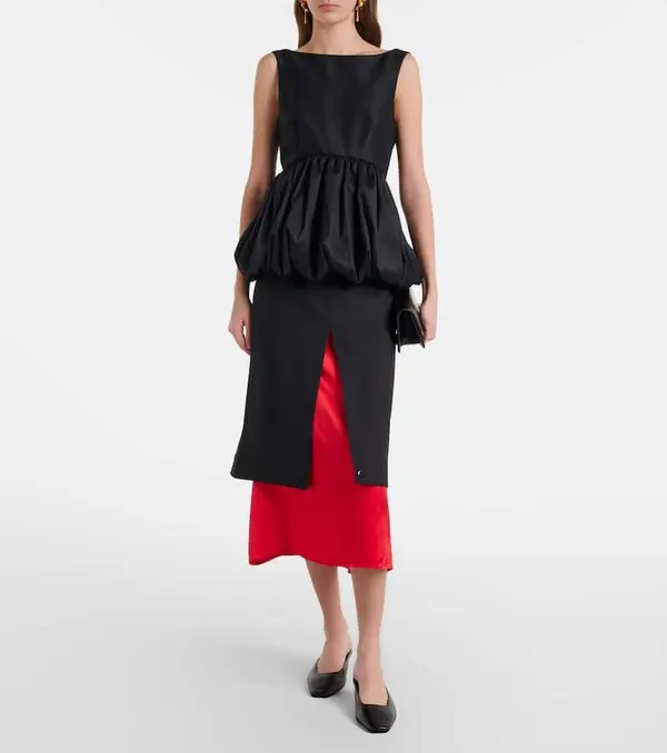 RÓHE Peplum Wool And Silk Top