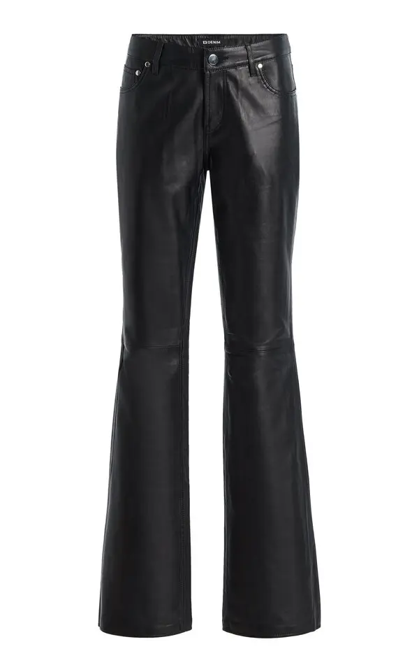 EB DENIM Maria Leather Mid-rise Bootcut Jeans - Black