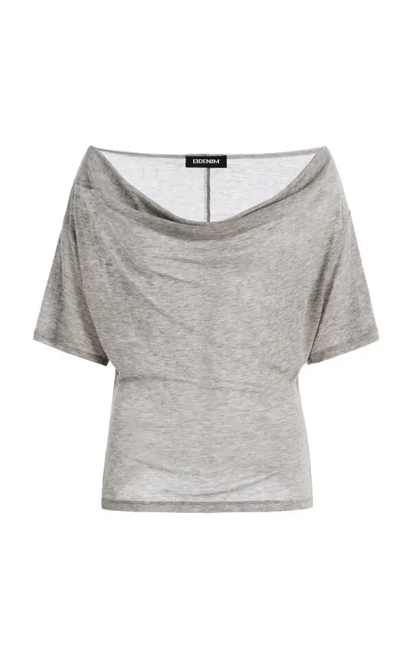 EB DENIM Madeo Cowl Neck T-shirt - Grey