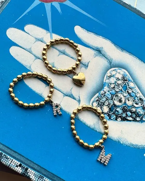 OUF! Goldballs Heart Charm Ring