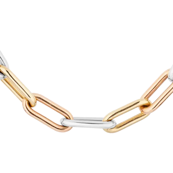 OUF! Tricolor Oval Link Chain Necklace - One-color