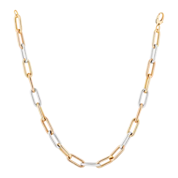 OUF! Tricolor Oval Link Chain Necklace