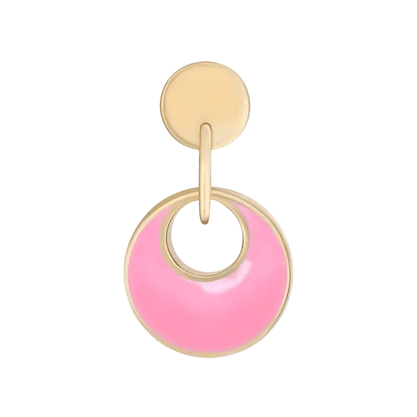 OUF! Moon Disk Dangle Stud Earring - Bubblegum Pink